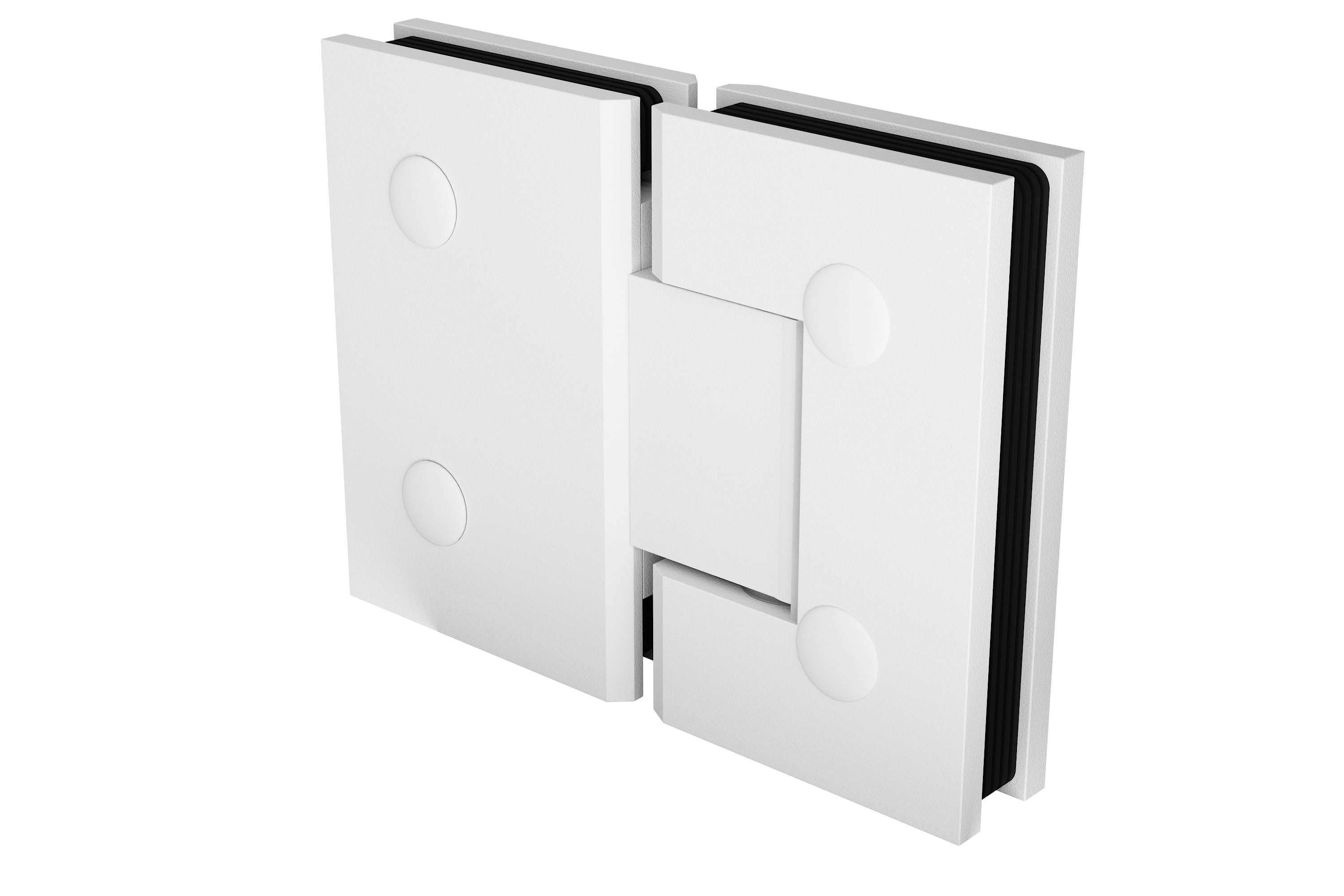 Matt White Glass to Glass Shower Screen Hinge